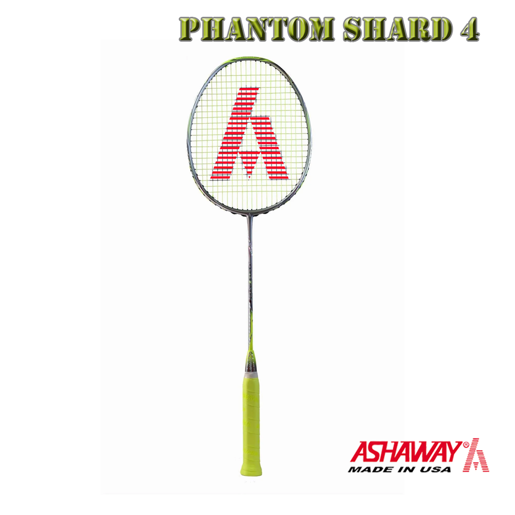 Ashaway Phantom Shard 4 4U Badminton Racket - Yellow With Full Cover ...